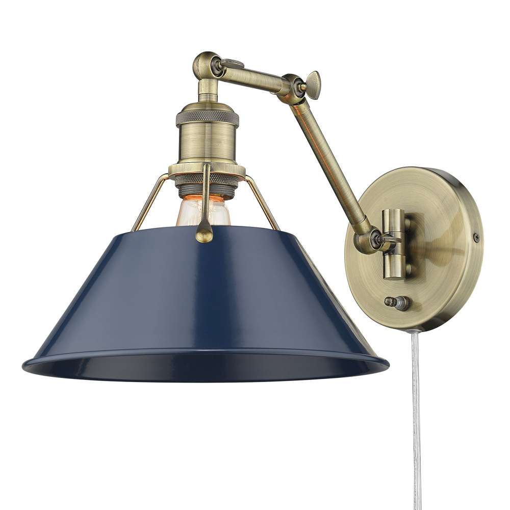 Yep by Golden Lighting Orwell 1-light Swing Arm Wall Lamp in Aged Brass ...